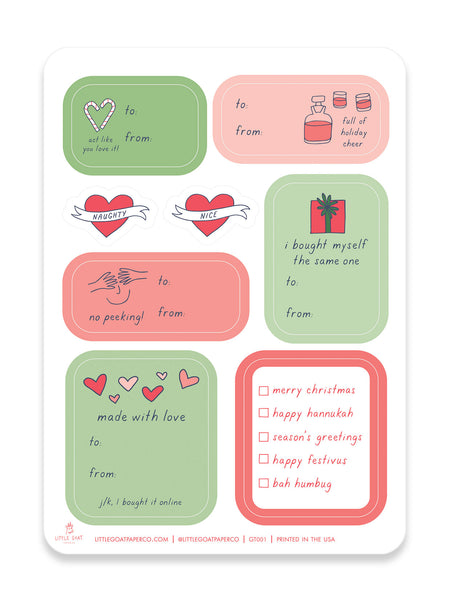 Holiday Sticker Gift Tag Set – Tiny Hooray